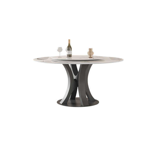 Orren Ellis Libby Round Metal Base Dining Table - Wayfair Canada